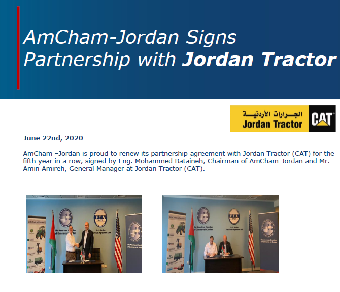 AmCham-Jordan renews Partnership agreement with Jordan Tractor - The ...